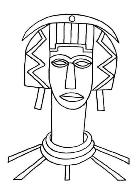Coloriage De Masque Africain