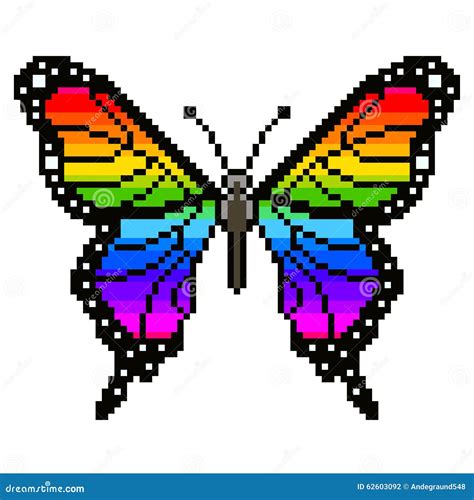 Pixel Colorful Butterfly Vector Stock Vector Illustration Of Dream
