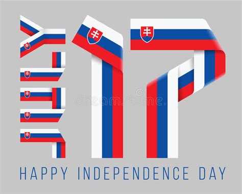 Slovakia Independence Day Greeting Card Banner With Template Text