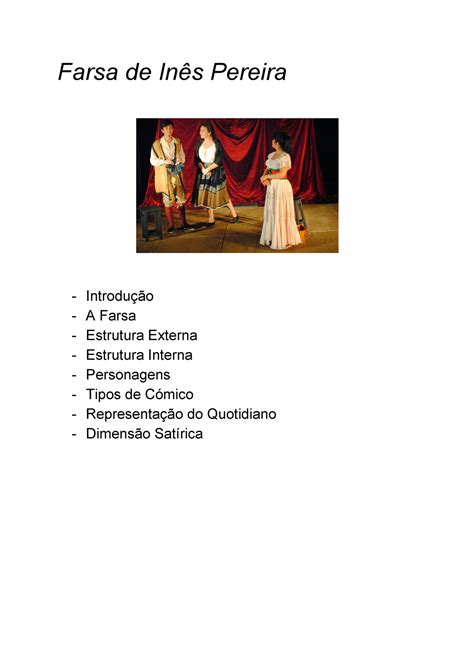 Farsa de Inês Pereira Farsa de Inês Pereira Introdução A Farsa