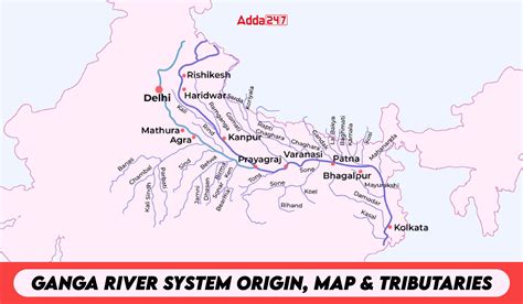 Ganga River System Origin Map And Tributaries