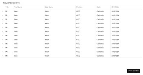 Master Detail View DevExtreme Data Grid Forked Codesandbox