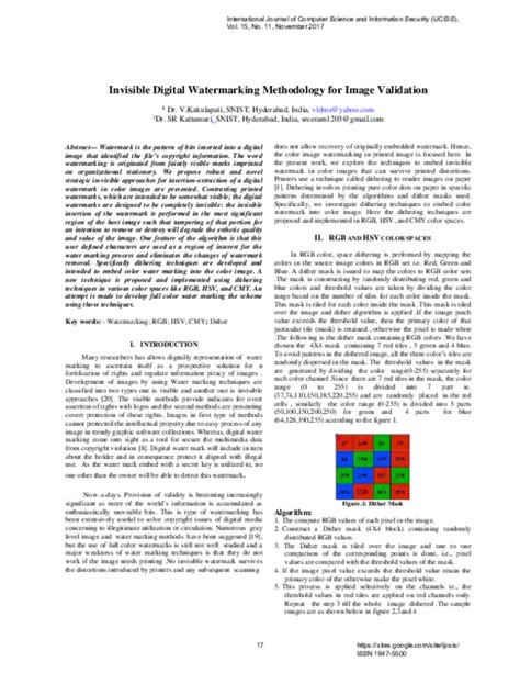 pdf invisible digital watermarking methodology for image validation journal of computer