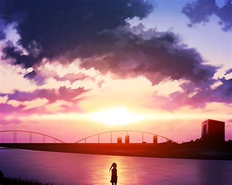 Anime Sunset Wallpapers Wallpaper Cave