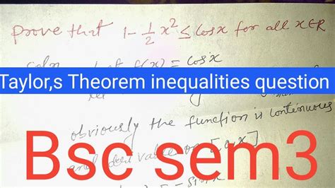 taylor s theorem inequalities based question youtube