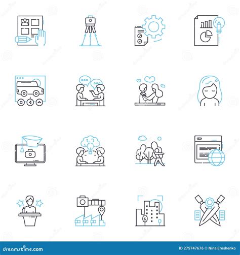 Cloud Computing And Storage Linear Icons Set Virtualization
