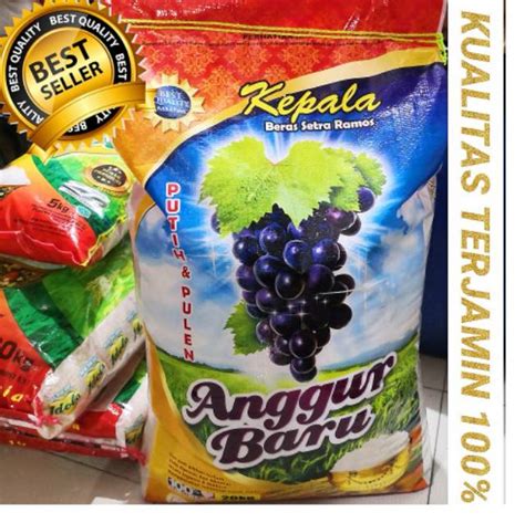 Jual Beras Pulen ANGGUR 5KG Grade High Premium Repack Shopee