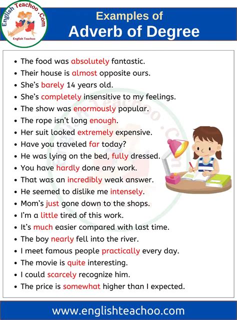 10 Examples Of Adverb Of Degree Sentences Printable Templates Free