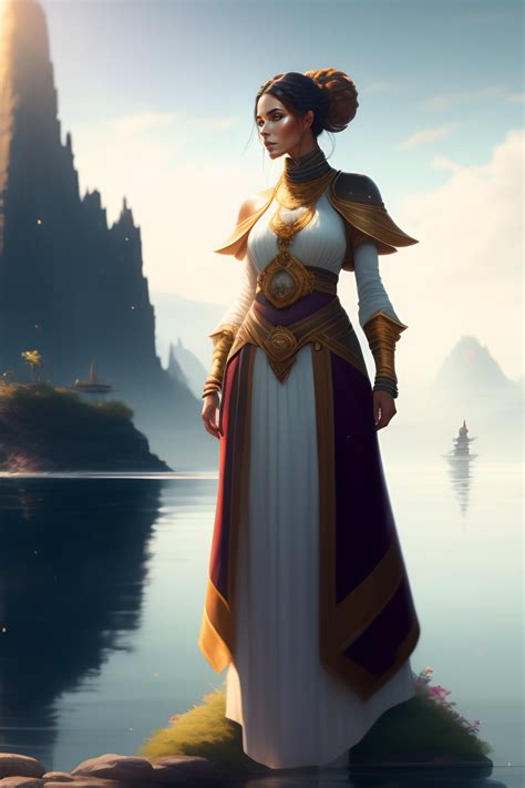 Lexica Full Body Corina Kopf Standing On A Floating Island With Many
