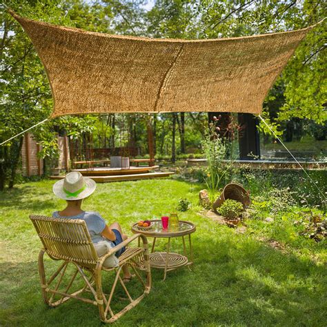 Voile D Ombrage Rectangulaire En Fibre De Coco 4 X 3 M