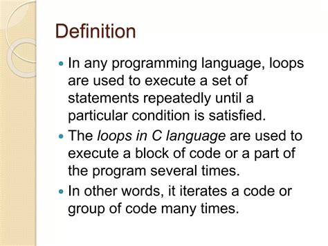 Loops In C Language PPT