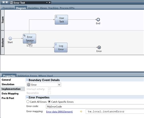 ibm baw how can i get process inspector to display my process error message bpm workflow