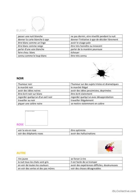 Les Expressions Idiomatiques Avec Le Fran Ais Fle Fiches Pedagogiques