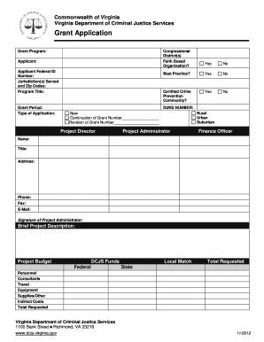 Fillable Online Dcjs Virginia Department Of Criminal Justice Grant