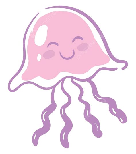 Pink Jellyfish Clipart Transparent Background A Happy Pink Jellyfish