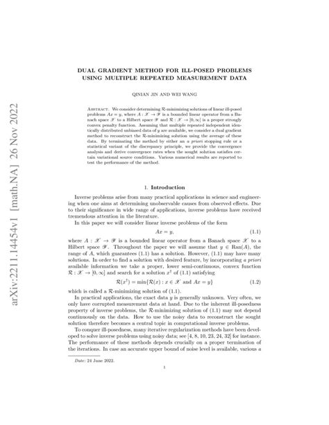 dual gradient method for ill posed problems using multiple repeated