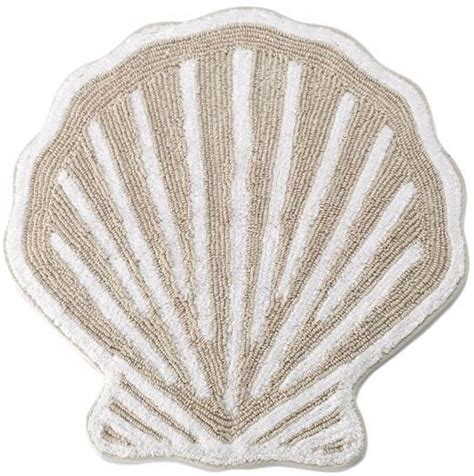 Sea Shell Shaped Bath Rug Beach Cottage Decor Sea Theme Bathroom