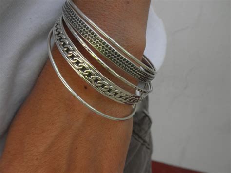 Oxidized Sterling Silver Bangle Bracelet Etsy