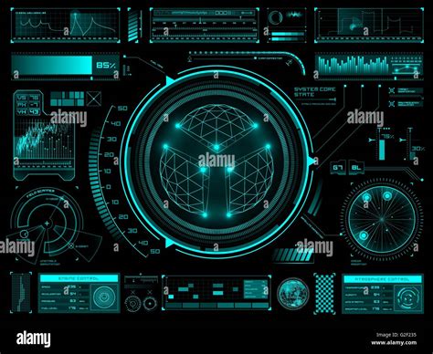 Set Of Futuristic User Interface Elements For Dashboard Or Control