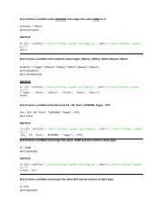 Practical 01 Py Pdf Q 1 Create A Variable Name Carname And Assign
