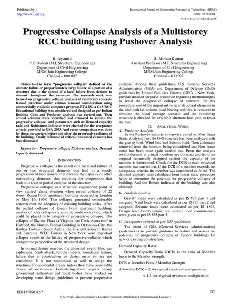 progressive collapse analysis of a multistorey rcc building using pushover analysis pdf