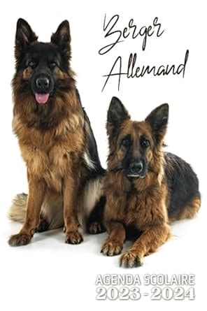 Agenda scolaire 2023 2024 Chien Berger Allemand à poils longs Collège