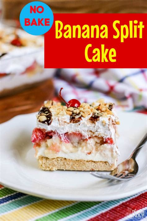Easy No Bake Banana Split Cake Recipe Thrifty Jinxy