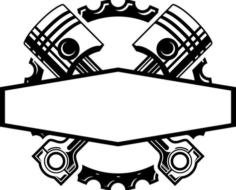 A Black And White Image Of Two Gears With A Blank Sign In The Middle