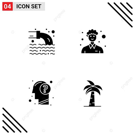Modern Web Banner Vector Hd Images Pack Of 4 Modern Solid Glyphs Signs