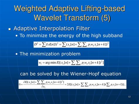 ppt weighted adaptive lifting based wavelet transform powerpoint presentation id 3650290