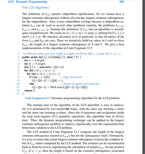 Solved The LCS Algorithm The Definition Of Lj K Satisfies Chegg