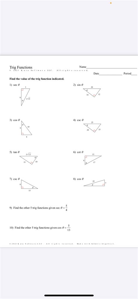 answered find the value of the trig function… bartleby