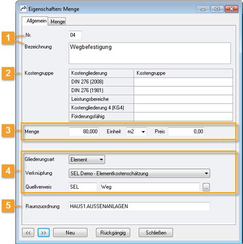 ORCA Helpdesk ORCA AVA 21 Bis 23 Eigenschaften Menge Allgemein