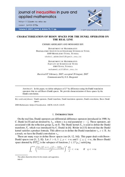 pdf characterization of besov spaces for the dunkl operator on the real line mohamed sifi