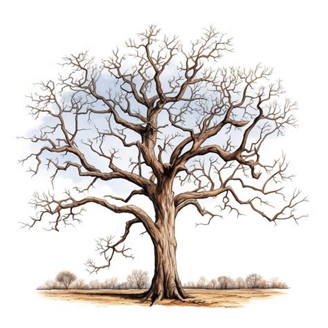 Un Dibujo De Un Rbol Desnudo Sin Hojas Ai Generativo Foto Premium