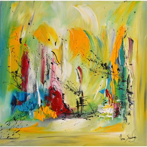 Tableau Abstrait Moderne Vert Peint La Main Me Sauvage