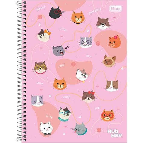 Caderno Espiral Capa Dura Universitário 1 Matéria Hug Me 80 Fls
