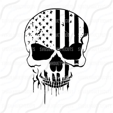 Skull America Flag Skull Flag Svg Patriotic Flag Svg Cut Table Design