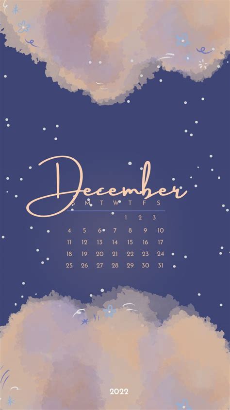 A Desktop Calendar With The Word December Written In Gold And Blue