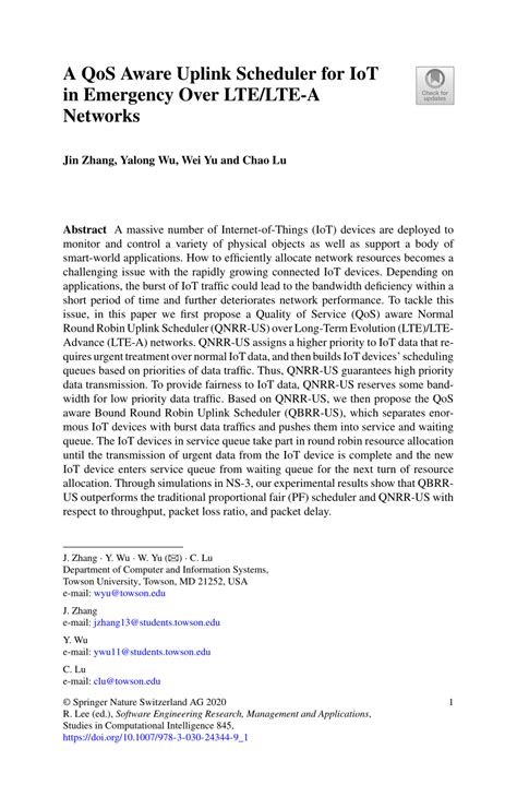 pdf a qos aware uplink scheduler for iot in emergency over lte lte a networks