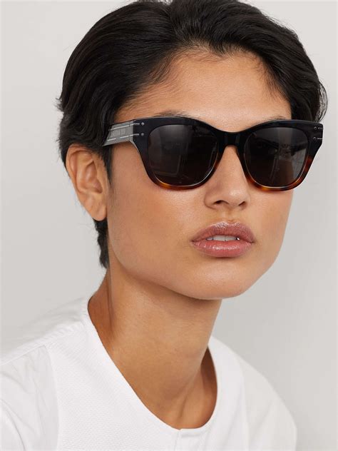 Black Dior Signature Square Frame Acetate Sunglasses Dior Eyewear Net A Porter