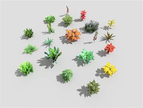 Colección de plantas de baja poli Modelo 3D 20 3ds blend dae fbx