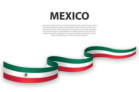 cinta ondeante o pancarta con bandera de méxico 11310821 Vector en Vecteezy