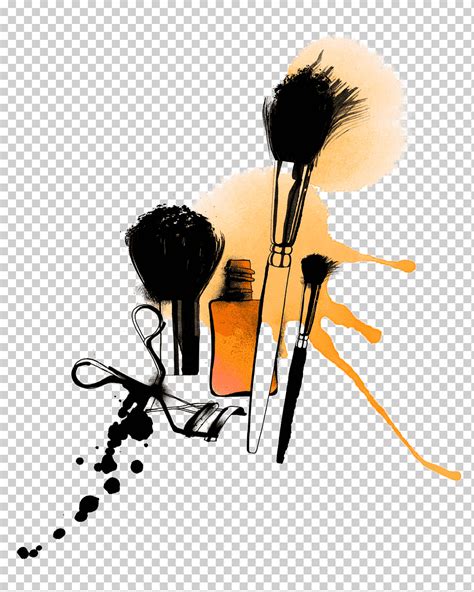 Pinceles De Maquillaje Pincel Pintado A Mano Tinta Acuarela Png