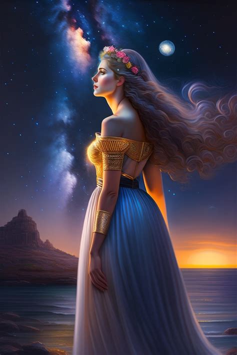 Lexica Greek Goddess At Night Beautiful Starry Night Magical