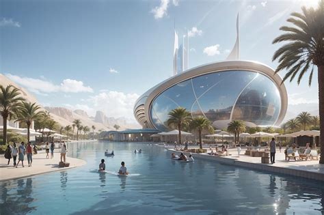 Futuriste Avanc Moderne Neom Ville Arri Re Plan En Arabie Saoudite