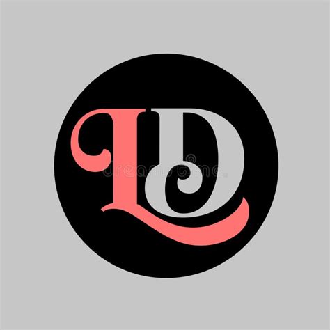Monograma De Letras Iniciales De Marca Ld Monograma Redondo Negro