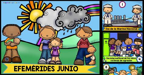 Nuevas de EFEMÉRIDES MES de JUNIO 2019 BYN y COLOR Imagenes Educativas