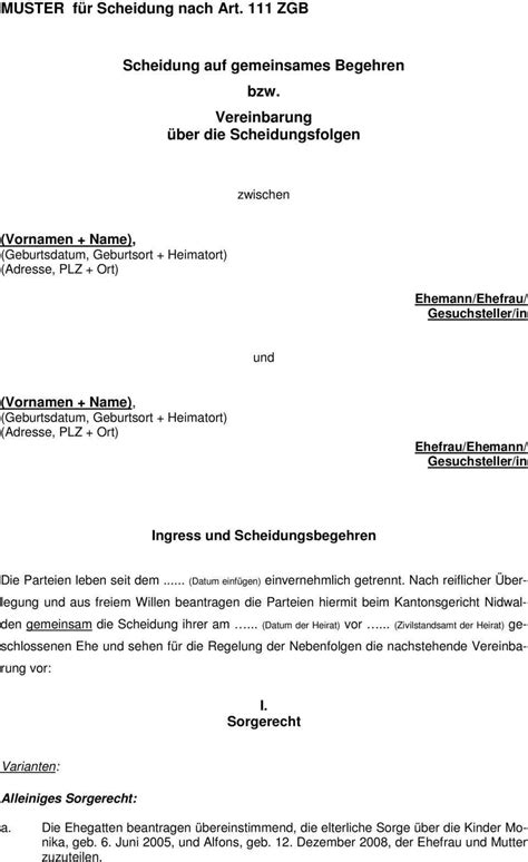 Scheidungsantrag Muster Pdf