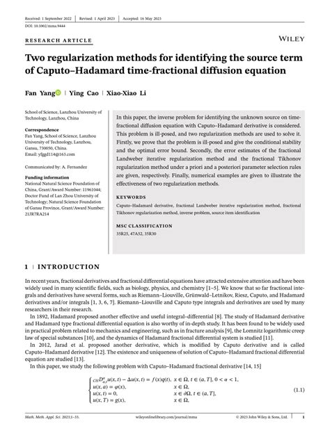 two regularization methods for identifying the source term of caputo hadamard time‐fractional